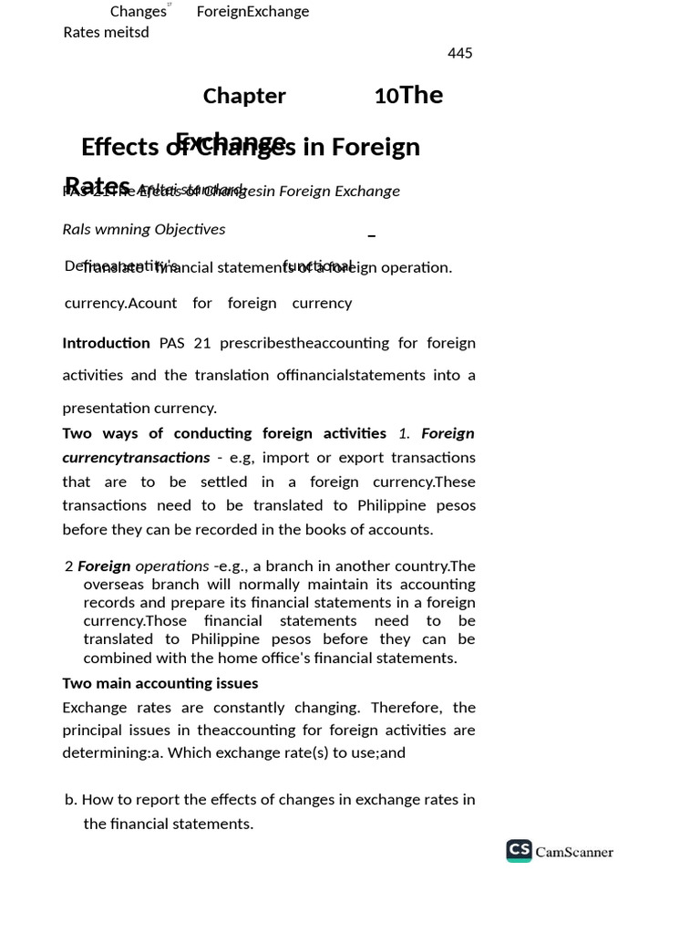Effects of Foreign Exchange Rate Changes | PDF | Foreign Exchange ...