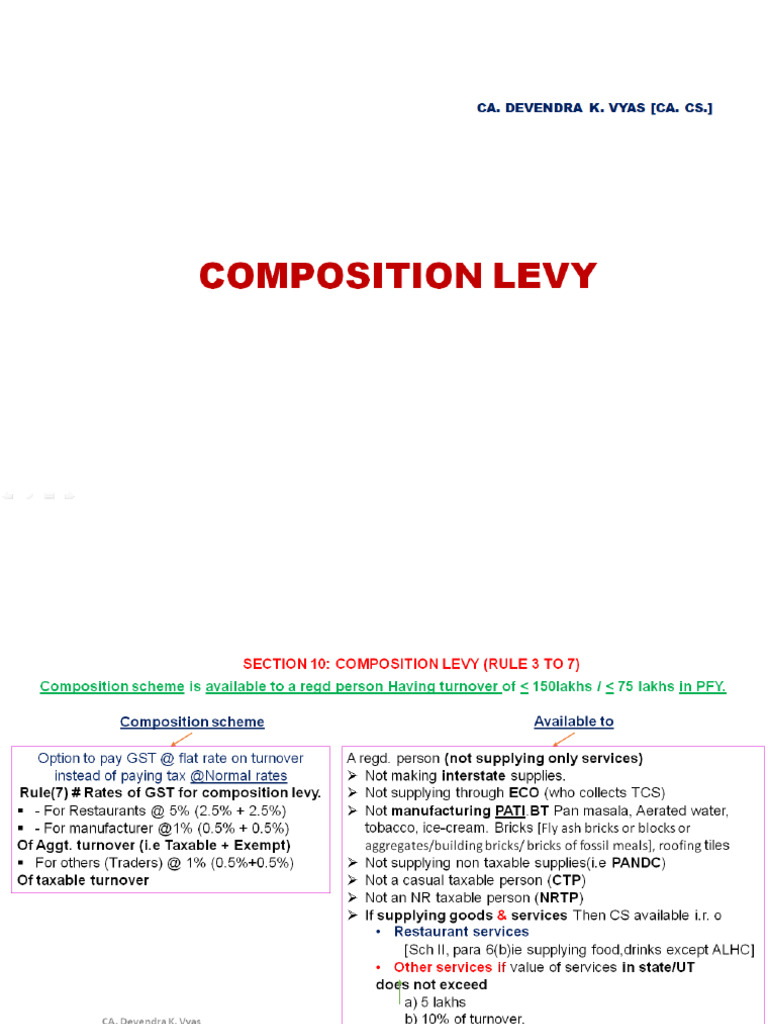 Composition Scheme GST | PDF