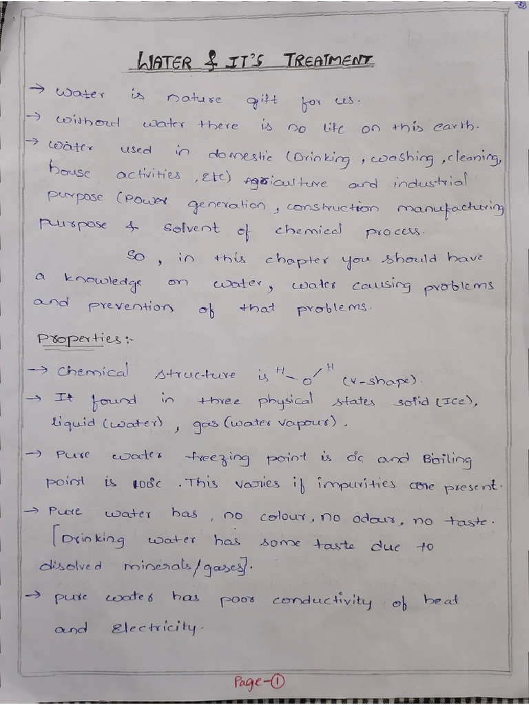 Water Chapter Notes (New) | PDF