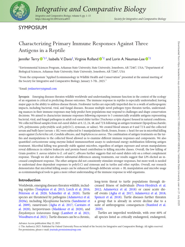 Reptile Immune Response to Antigens | PDF | Complement System | Toll ...