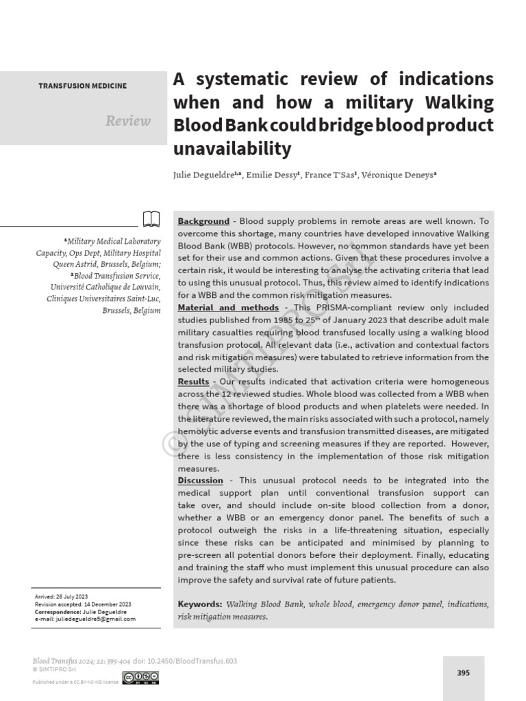 A Systematic Review of Indications When and How A Military Walking ...