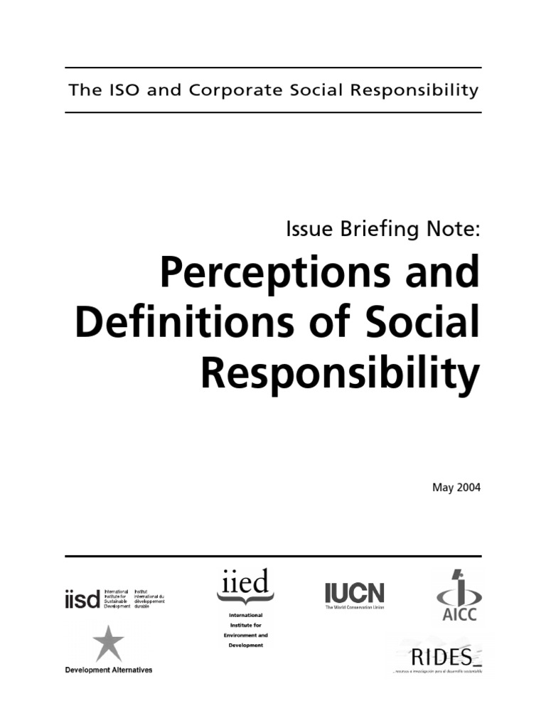 Perceptions and Definitions of Social Responsibility | PDF | Corporate ...