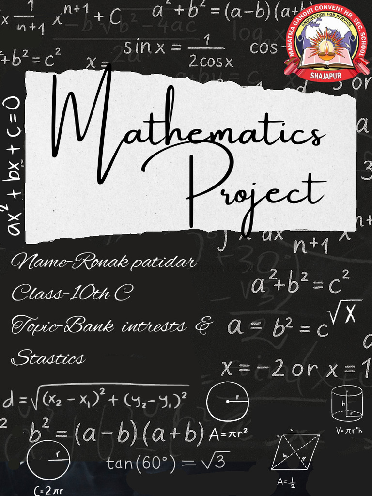 Black and White Simple Mathematics Notebook Cover Document A4 | PDF