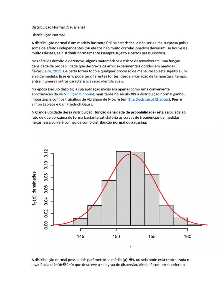 Entendendo a Distribuição Normal Gaussiana | PDF | Distribuição normal ...
