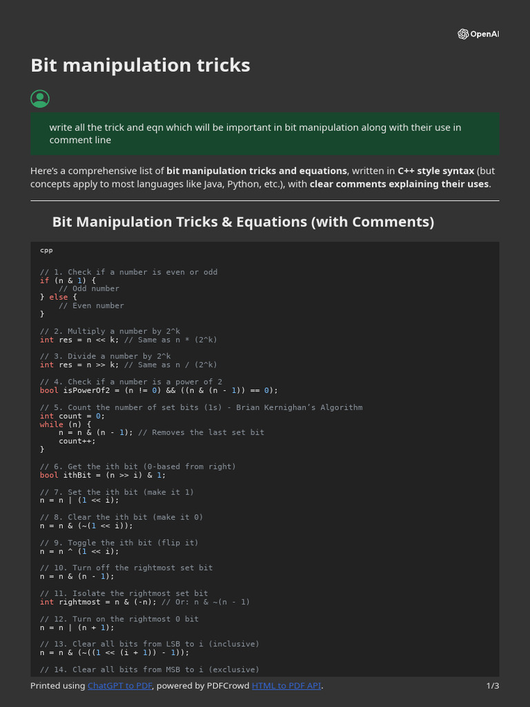 Bit Manipulation Tricks | PDF | Software Engineering | Arithmetic