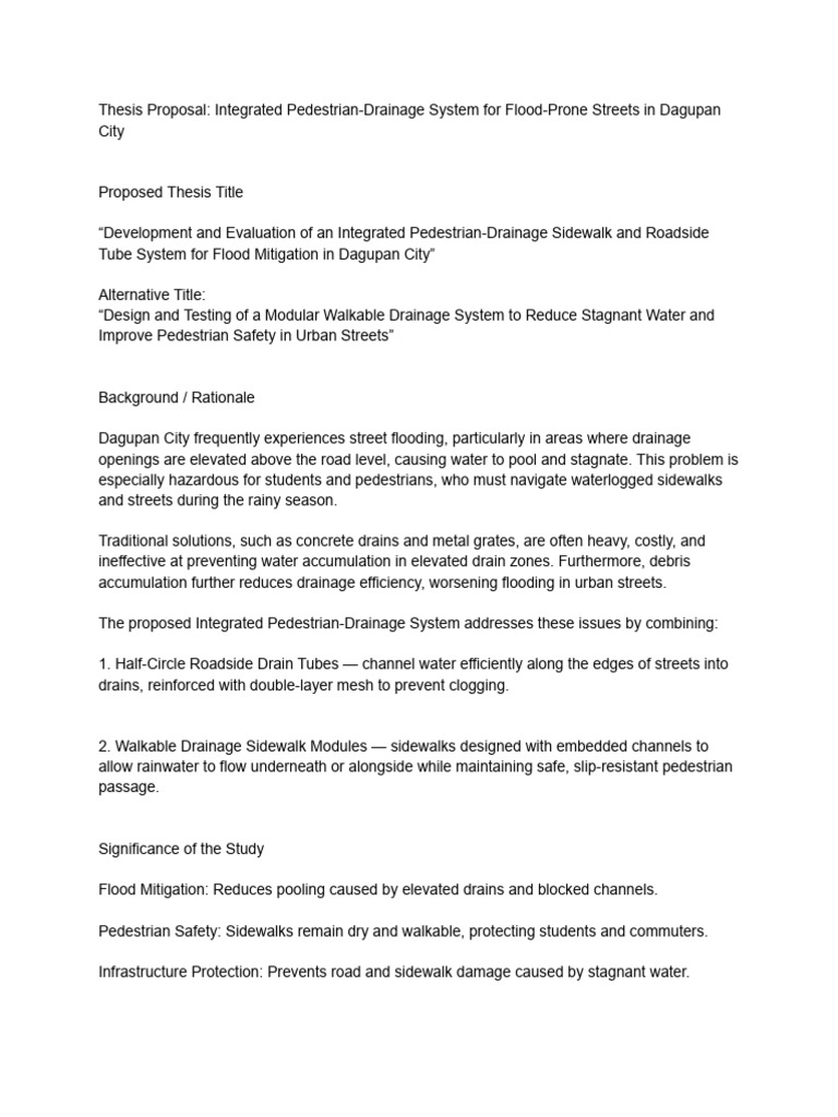 Integrated Flood Mitigation System Design | PDF | Drainage | Flood