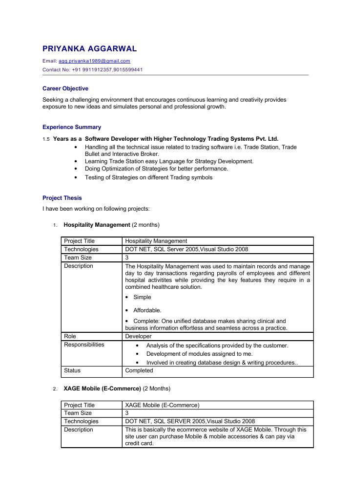 Priyanka (CV) | Download Free PDF | Microsoft Visual Studio | Microsoft Sql Server