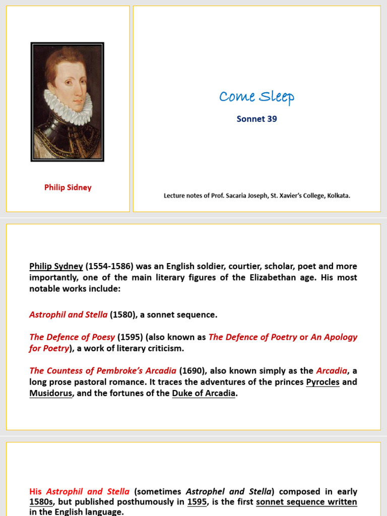 Sidney's Sonnet 39: A Plea for Sleep | PDF