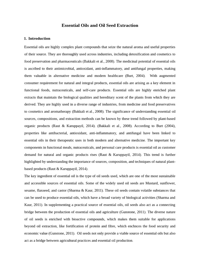 Essential - Oils - Extraction Final Report 2 | PDF | Essential Oil ...