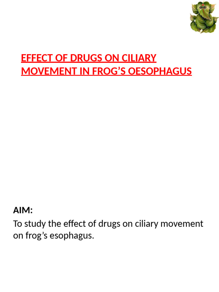 Frog Ciliary Movement in Esophagus(1) | PDF | Acetylcholine | Esophagus