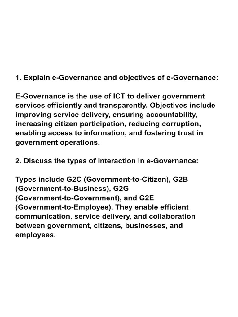 E-Governance 1 | PDF