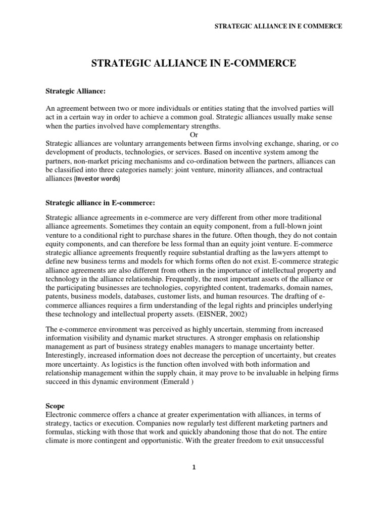 Strategic Allience in | PDF | E Commerce | Yahoo!