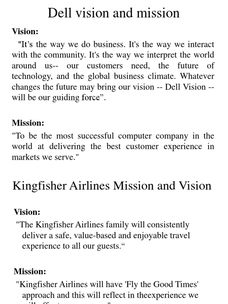 Dell Vision and Mission | PDF | Pepsi Co | Dell