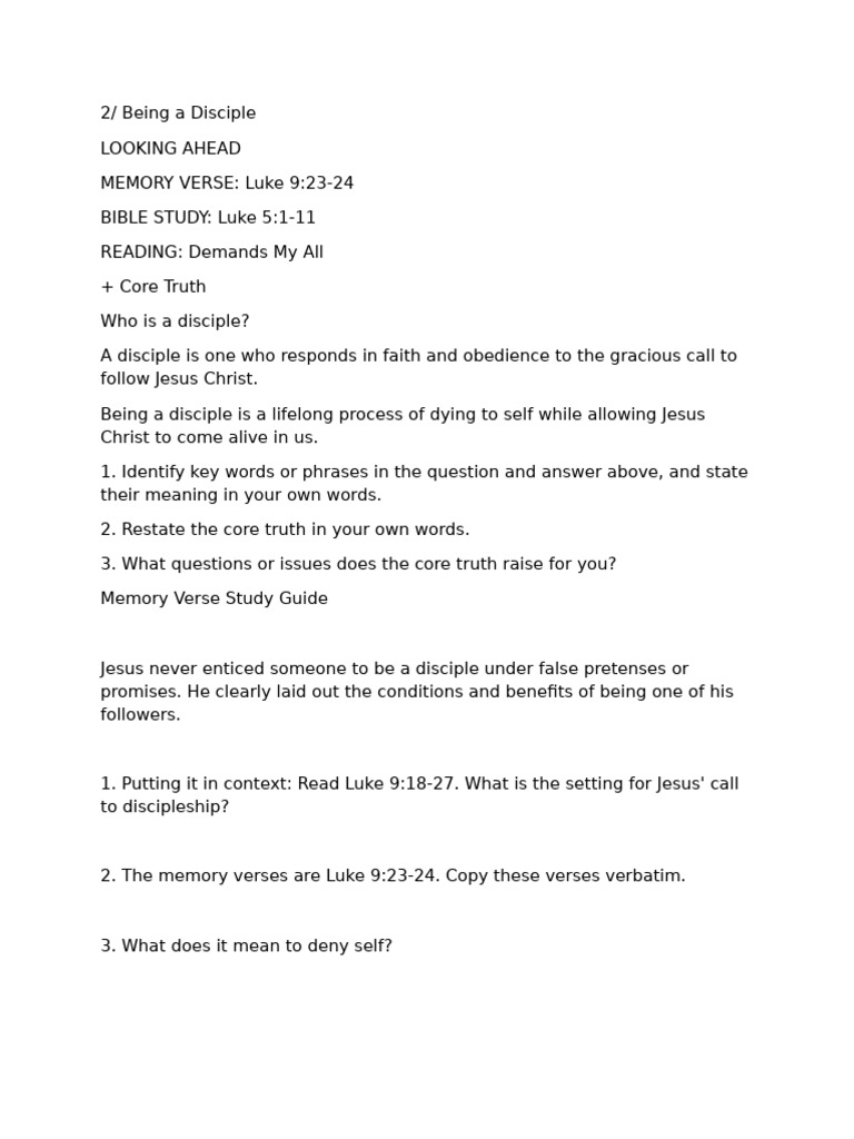 Being A Disciple | PDF | Jesus | Disciple (Christianity)