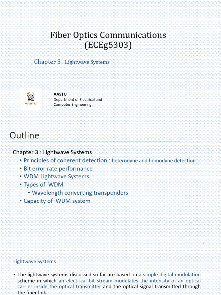 Chapter 3 - Fiber Optics Communications (ECEg5303) | PDF | Wavelength ...