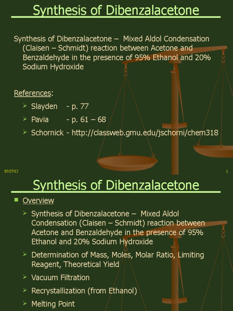 dibenzalacetone | Ethanol | Stoichiometry
