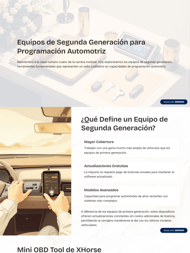 Equipos de Segunda Generación en Programación Automotriz | PDF ...