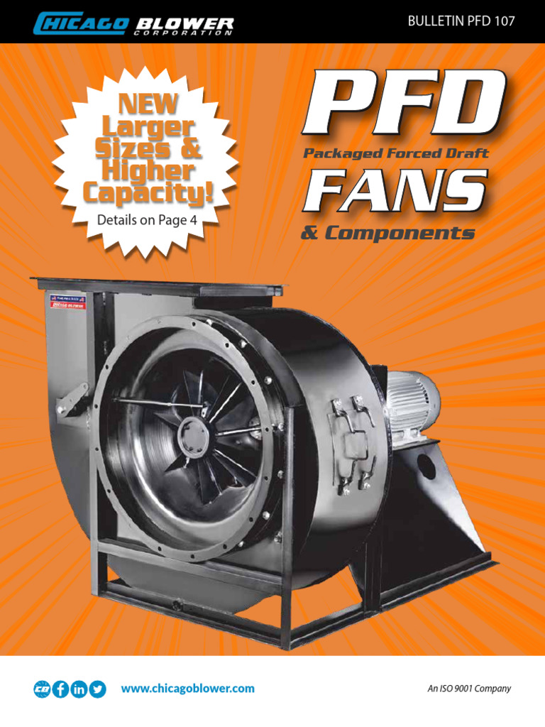 Chicago Blower - PFD-107 | PDF | Bearing (Mechanical) | Horsepower