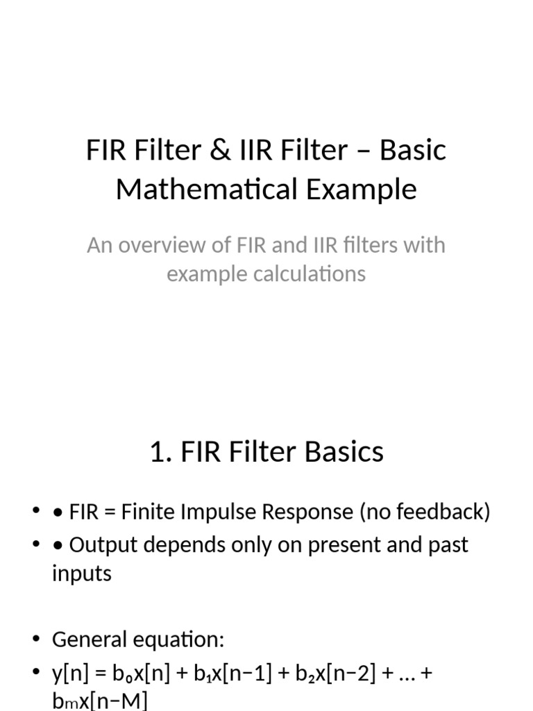 FIR IIR Filter Examples | PDF