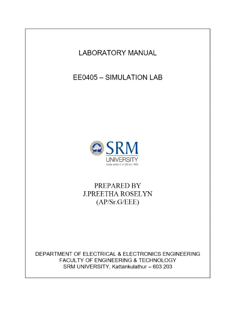 Ee Simulation Lab Manual_ Matlab, Etap, Mipower | PDF