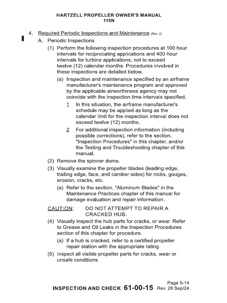 Propeller Inspection Checklist | PDF