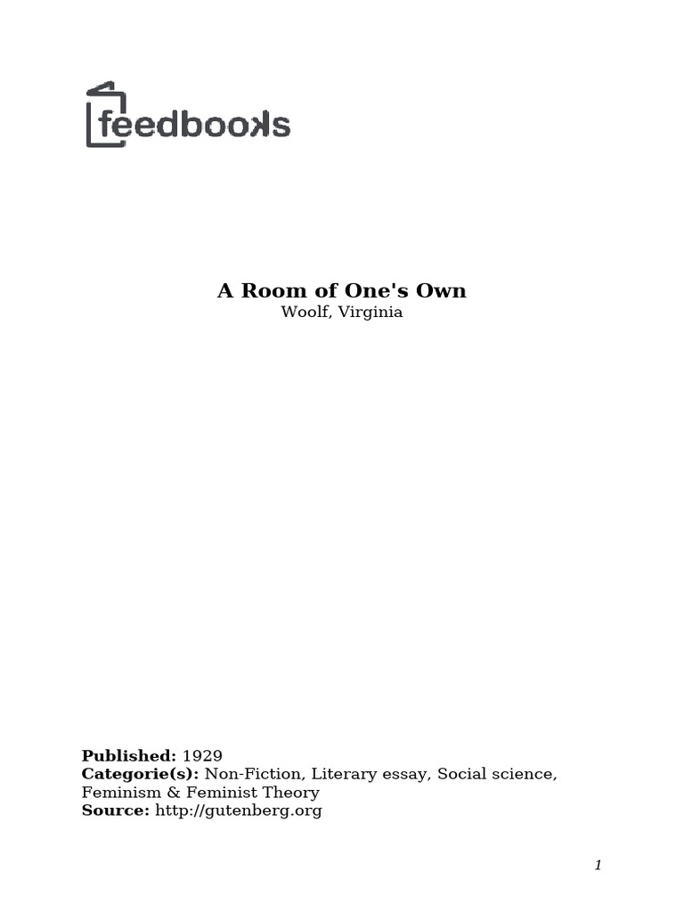 A Room of One S Own Ch1-2 Hilighted Excerpts | PDF | Virginia Woolf | A ...