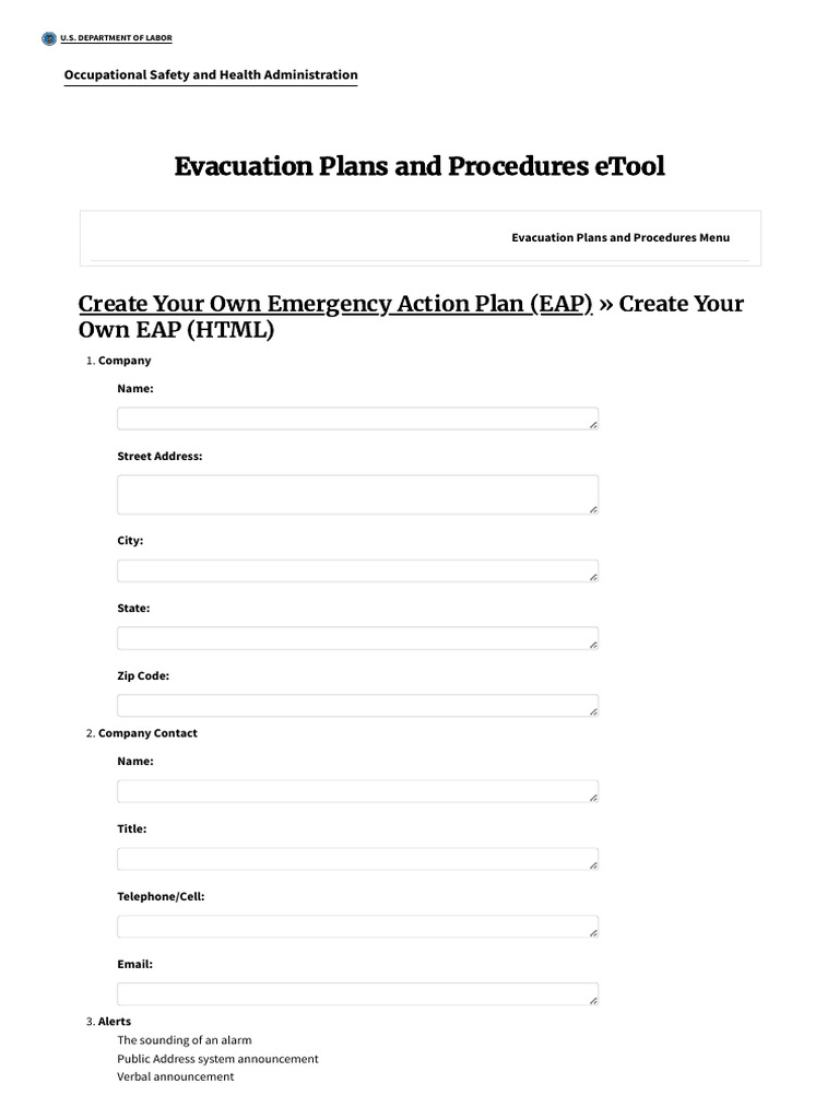 OSHA Emergency Evacuation Plan Guide | PDF | Occupational Safety And ...