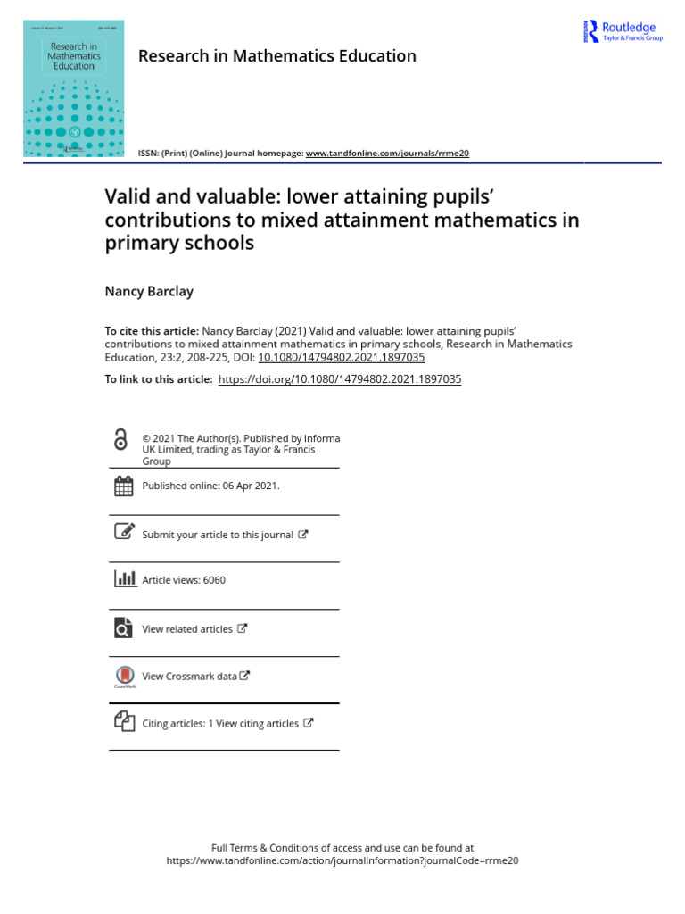 01-Valid and Valuable - Lower Attaining Pupils - Contributions To Mixed ...