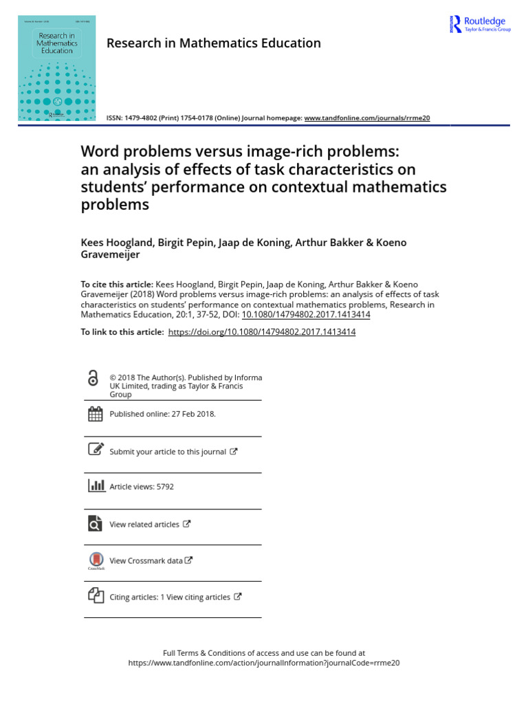 01-Word Problems Versus Image-Rich Problems - An Analysis of Effects of ...