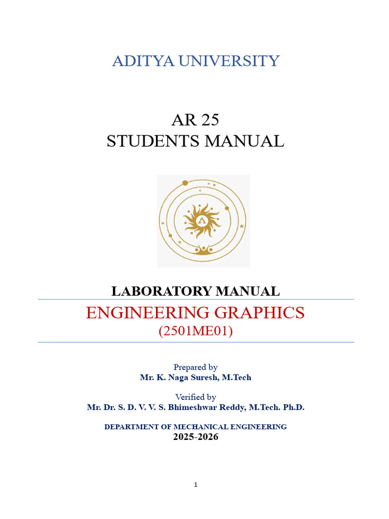 Engineering Graphics Lab Manual 2025-2026 | PDF | Circle | Angle