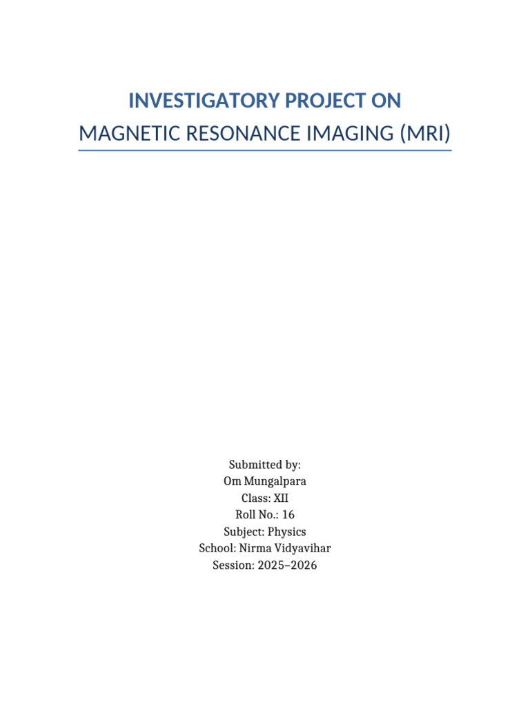 MRI: Principles, Applications, and Advances | PDF | Magnetic Resonance ...
