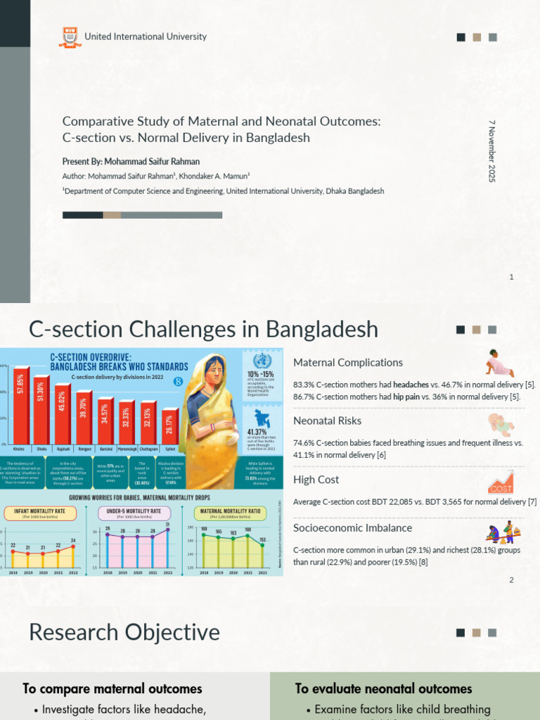 Maternal and Neonatal Outcomes: C-section vs Normal Delivery | PDF ...