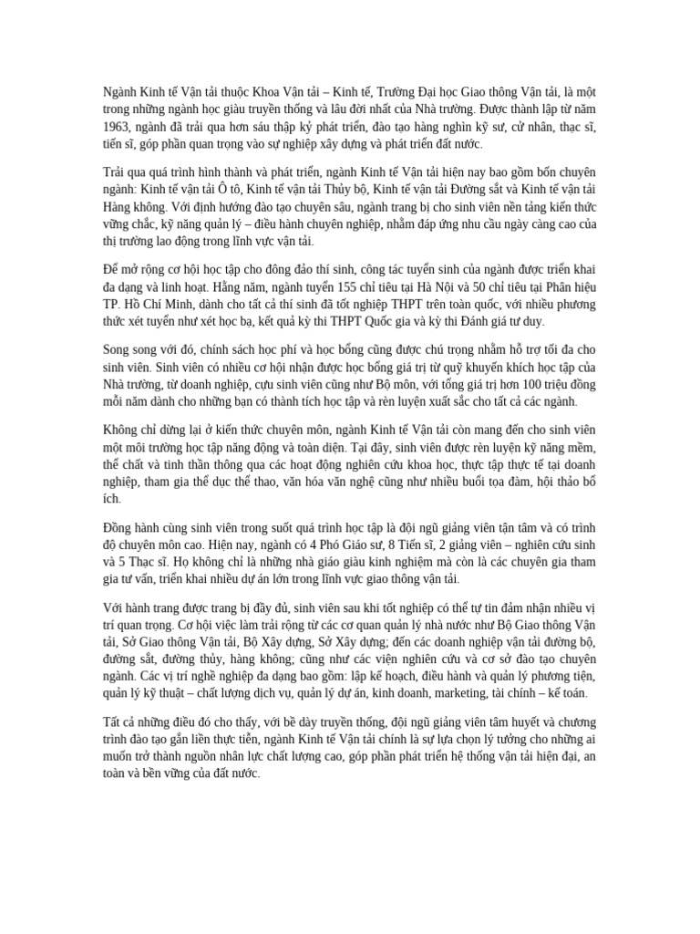 Ngành KTVT | PDF