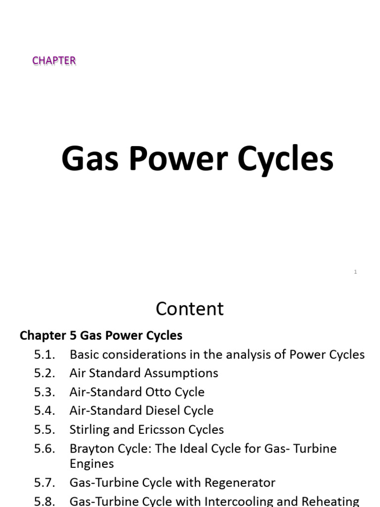 CH 5 Gas Power Cycles | PDF | Jet Engine | Gas Turbine