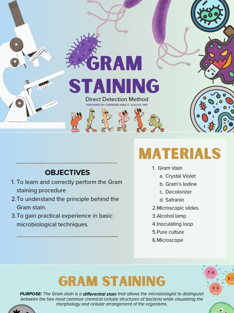 Gram Staining Procedure and Principles | PDF | Staining | Gram Positive ...