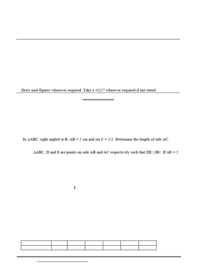 Class X Mathematics Sample Paper 2025 | PDF | Area | Circle