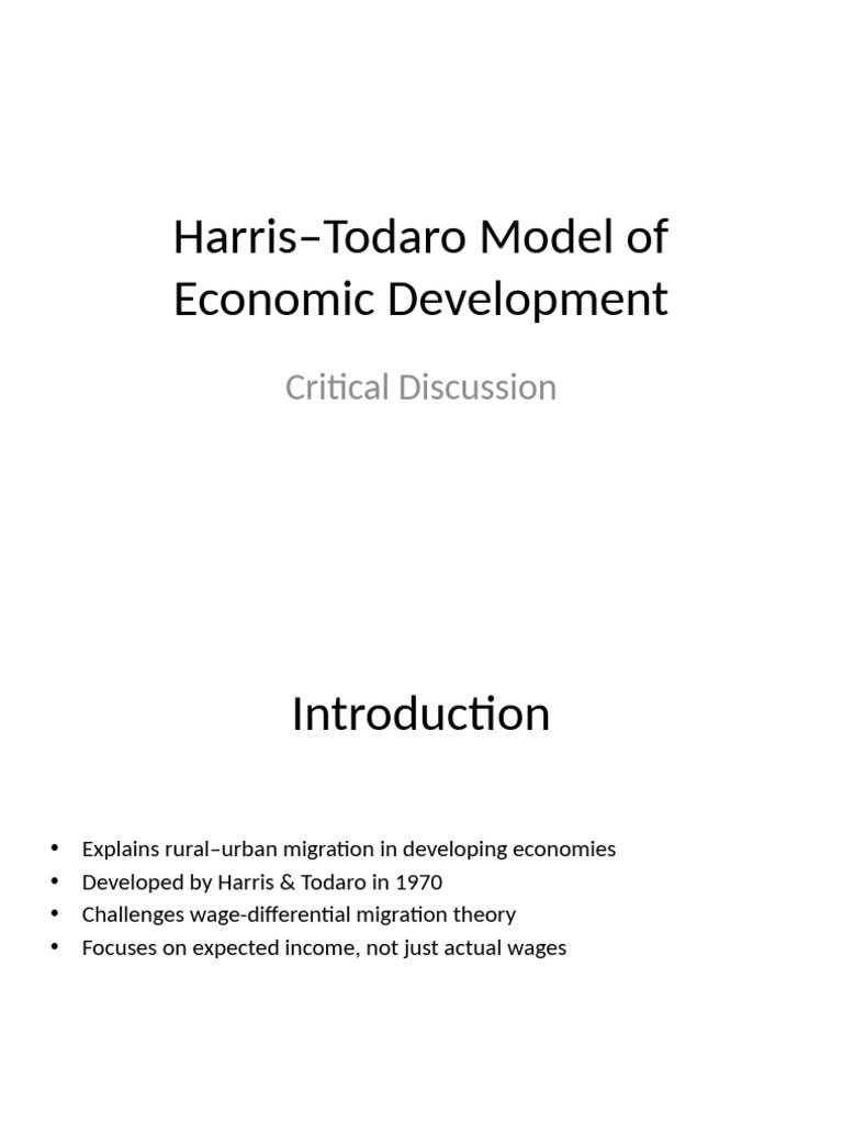 Harris Todaro Model Presentation | PDF