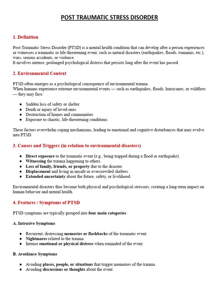 Post Traumatic Stress Disorder | PDF | Psychological Trauma | Human ...
