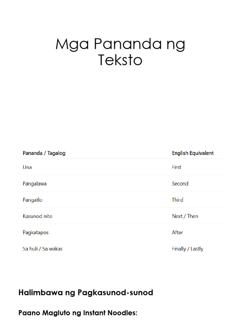 Mga Pananda NG Teksto | PDF