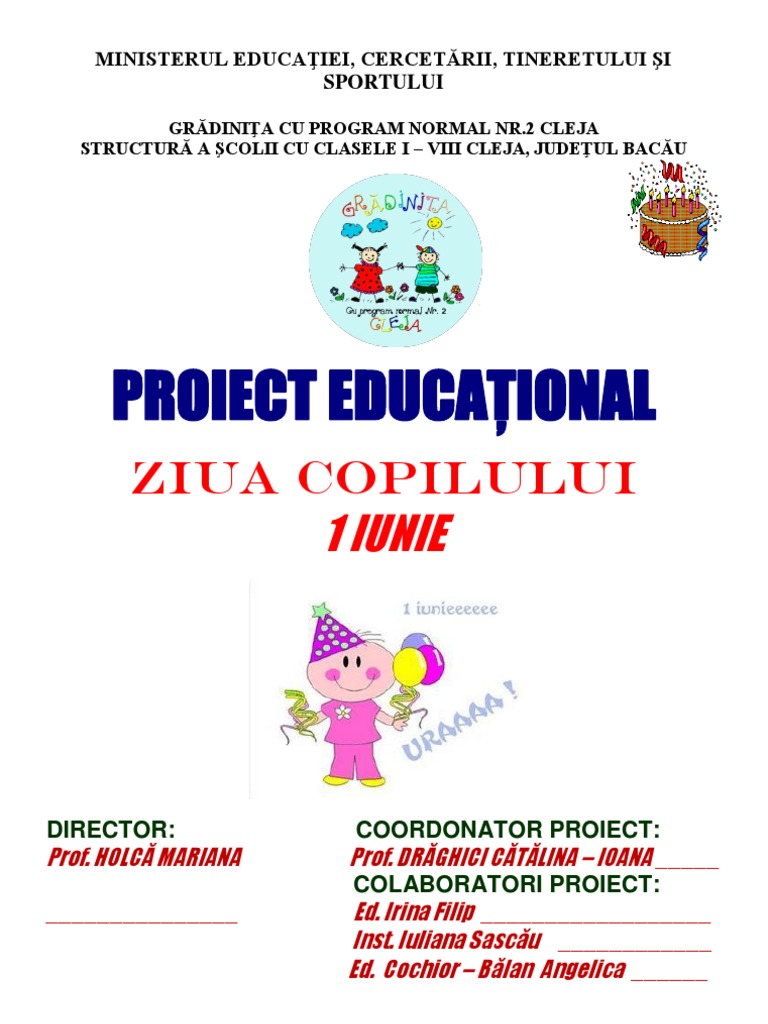 Proiect Educational 1 Iunie | PDF