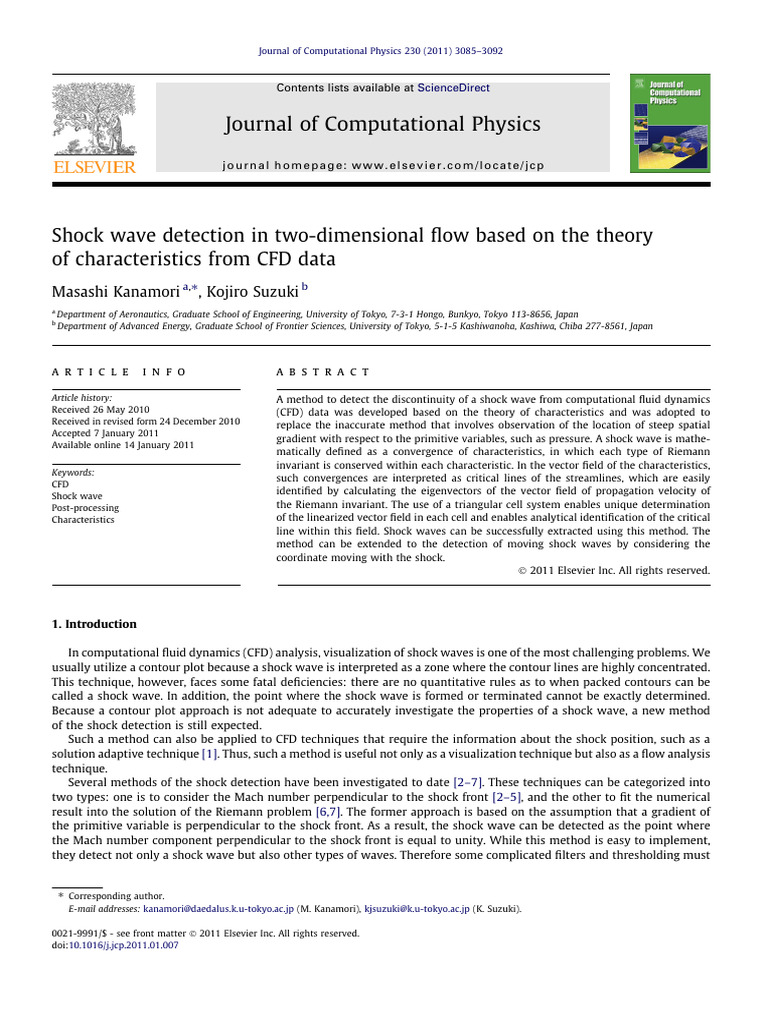 Detecting Shock Waves in 2D CFD Data | PDF | Eigenvalues And ...