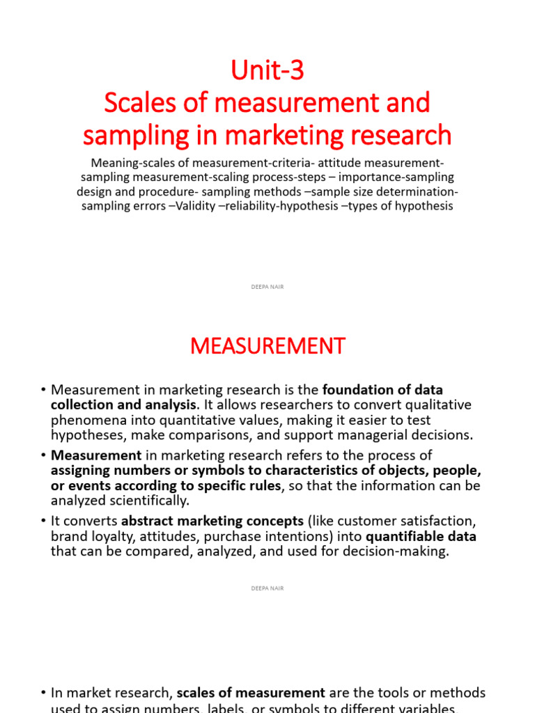 MR Unit-3 | PDF | Level Of Measurement | Measurement