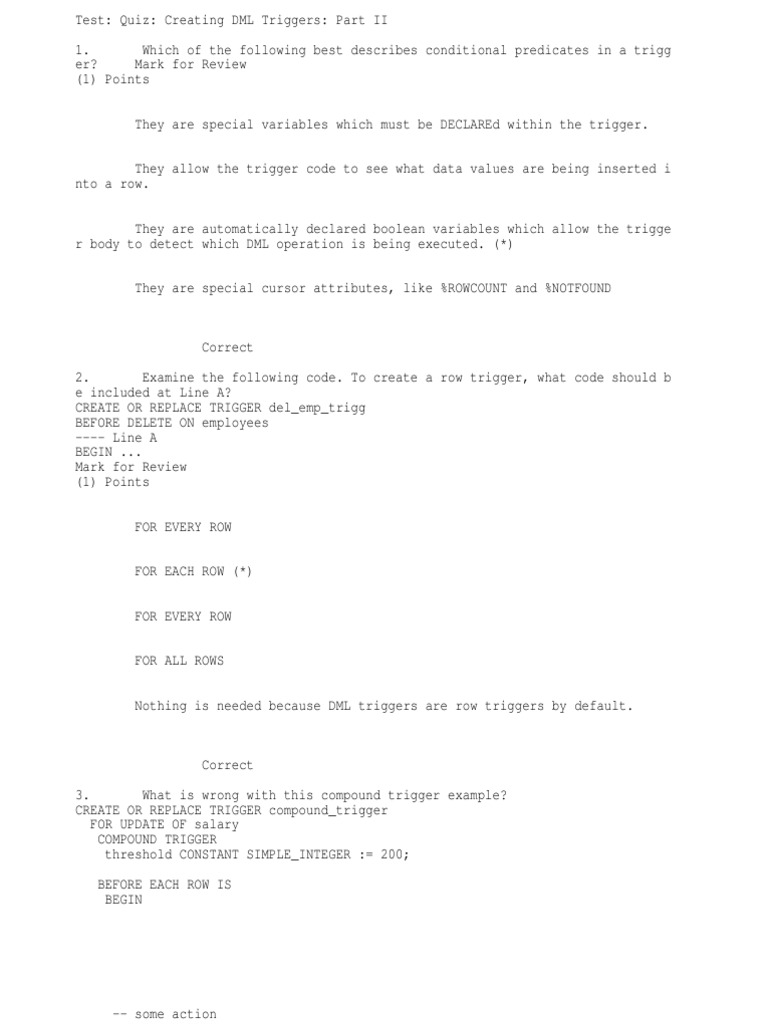 Creating Dml Triggers Part Ii Pdf Software Engineering Information Retrieval 