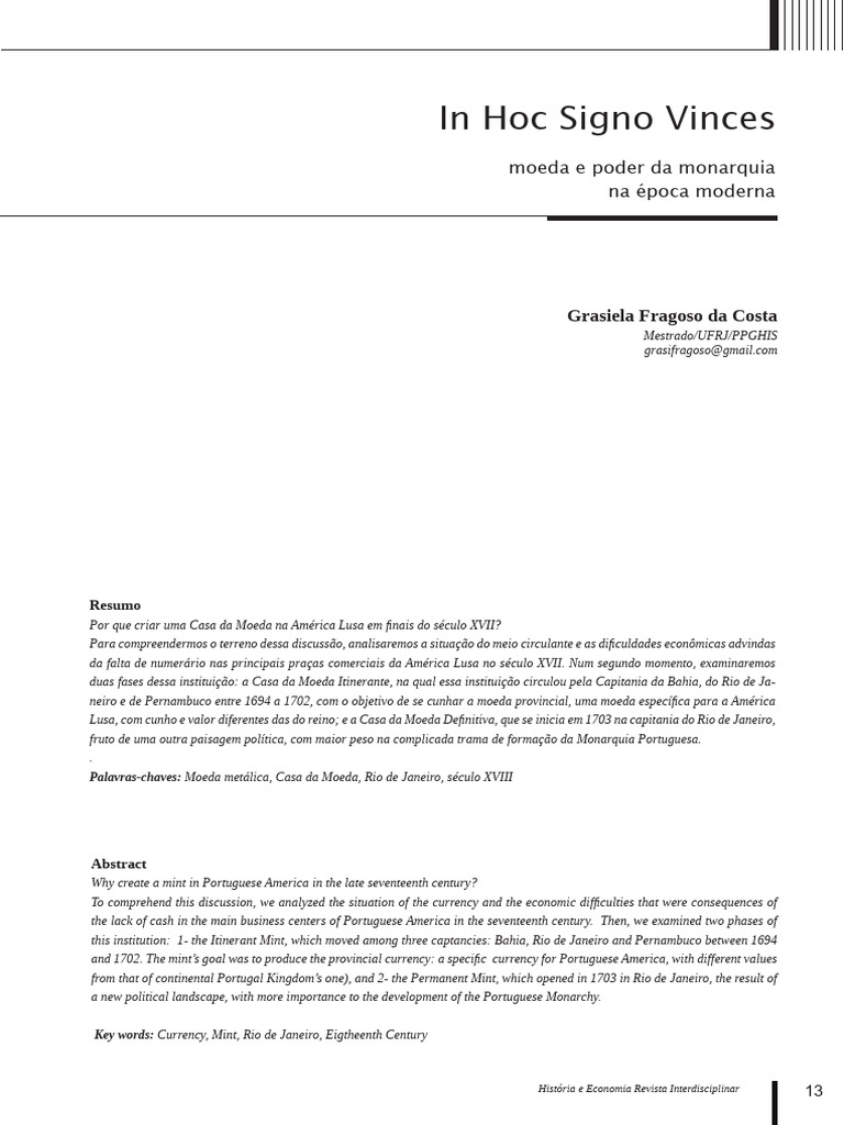 61-Texto Artigo-94-1-10-20191026 | PDF | Moeda | Dinheiro