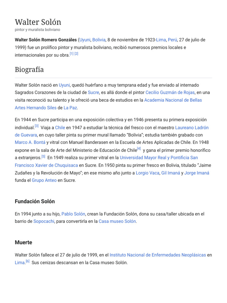 Walter Solón - Wikipedia, la enciclopedia libre | PDF | Bolivia