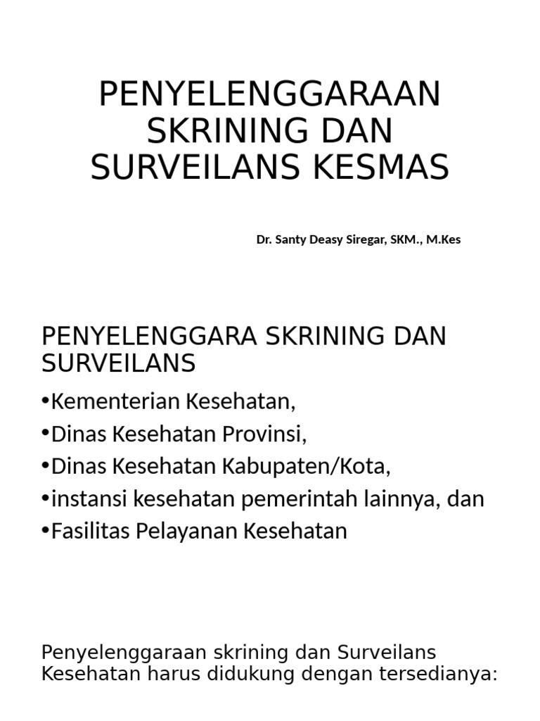 Skrining Dan Surveilans | PDF