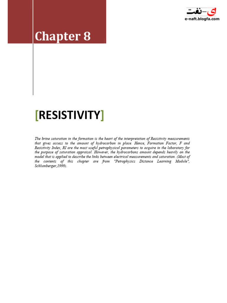 8 - Resistivity | PDF | Electrical Resistivity And Conductivity | Porosity