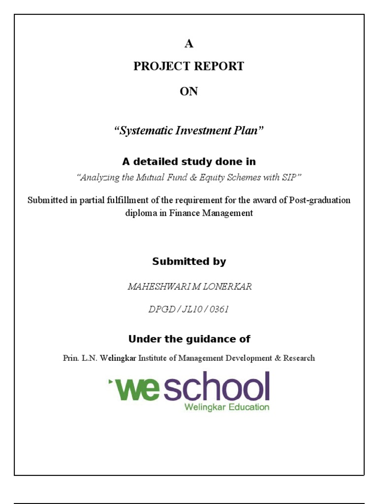 Systematic Investment Plan Analysis | PDF | Investor | Investing