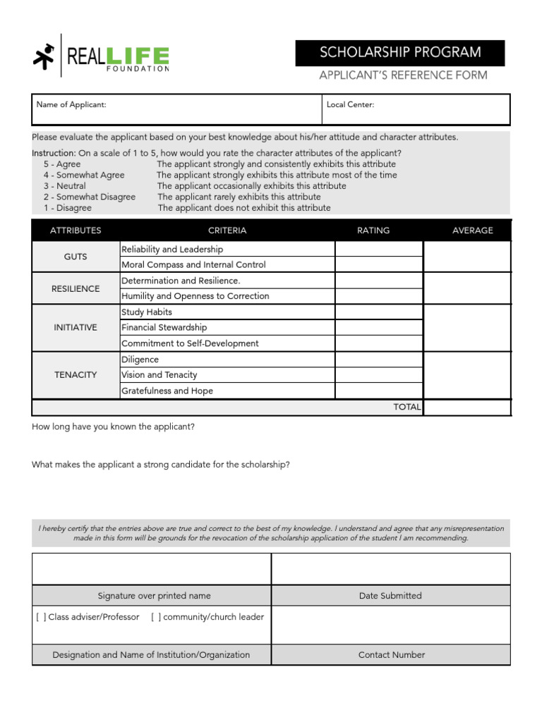 Reference Form | PDF