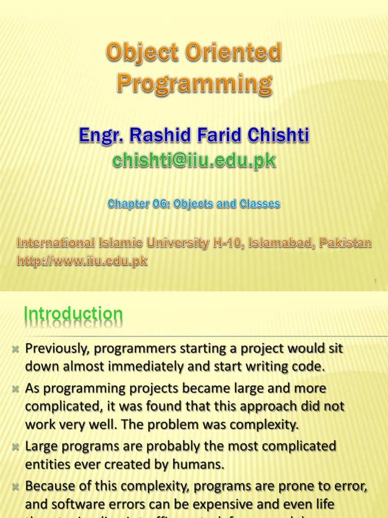 Ch06 Objects and Classes | PDF | Class (Computer Programming) | Constructor (Object Oriented ...